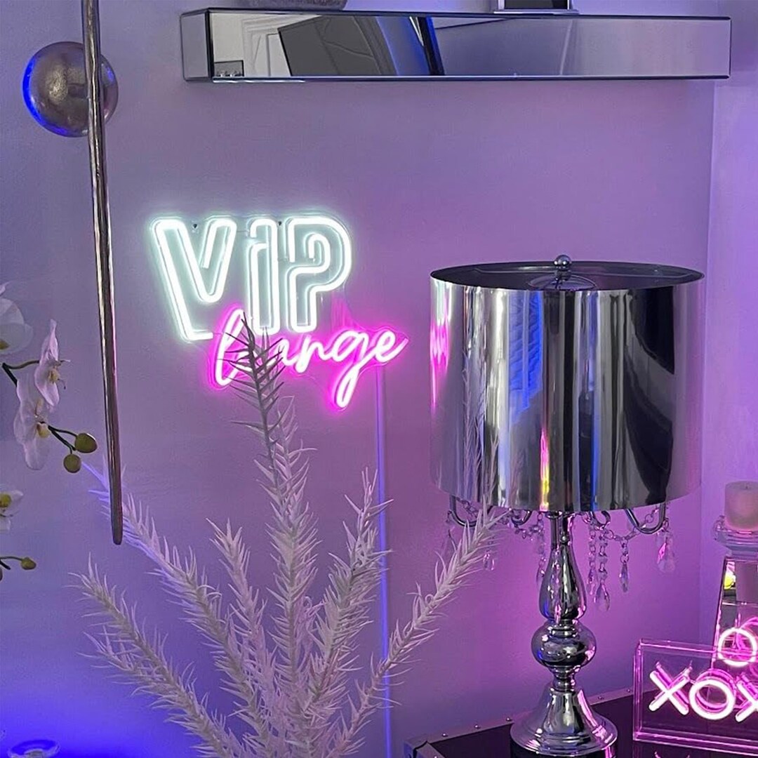 VIP Lounge Personalized Custom LED Neon Sign Room Decor Neon Bedroom ...