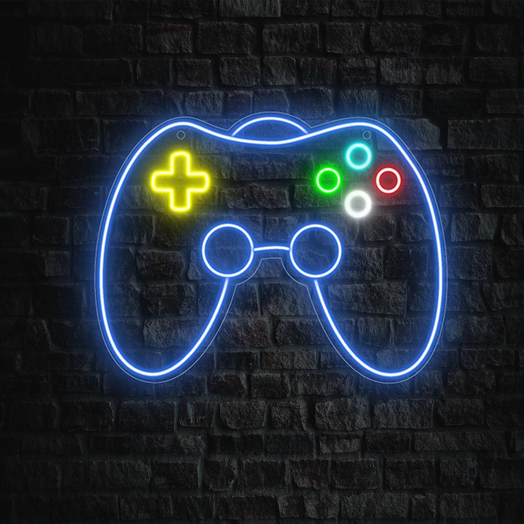 Game Controller LED Neon Sign for Gamer - Teen Boy Wall Room Decor ...