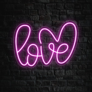 Personalized Custom LED Neon Sign Love Heart Room Decor Neon Bedroom ...