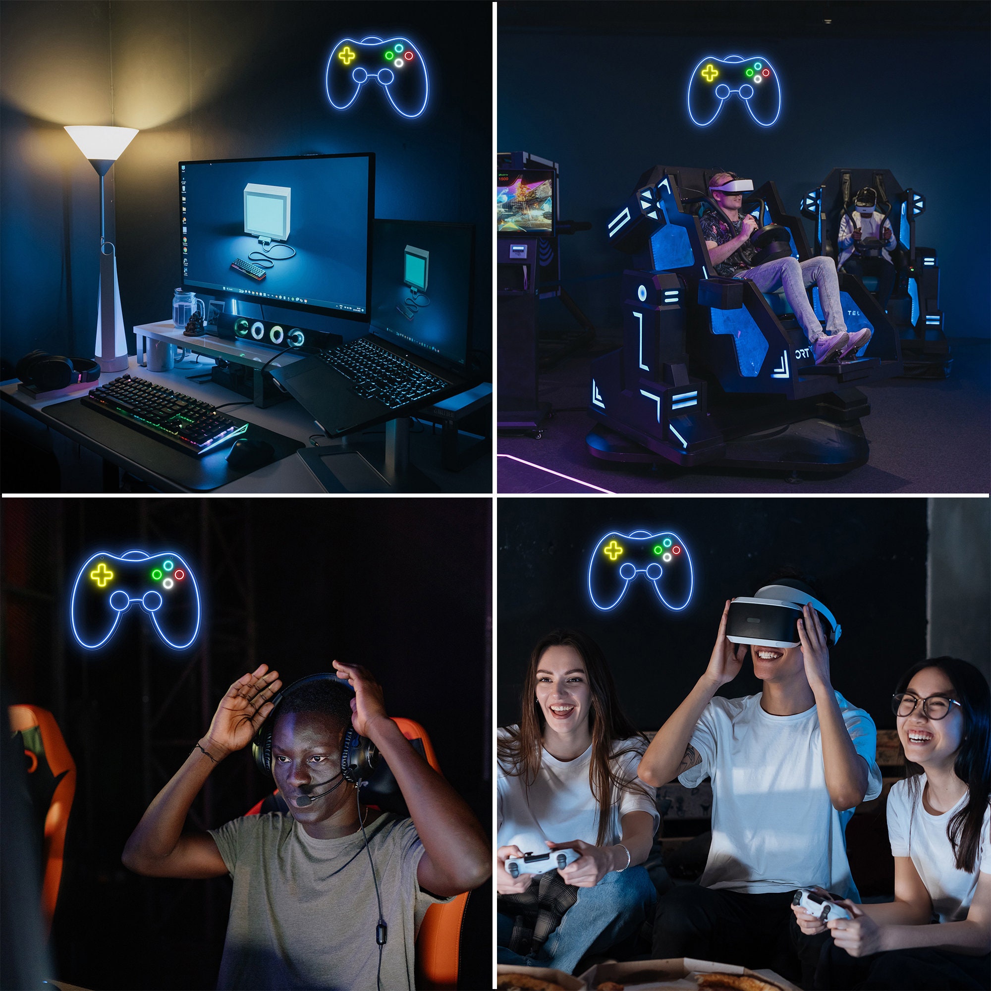 Game Controller LED Neon Sign for Gamer - Teen Boy Wall Room Decor ...
