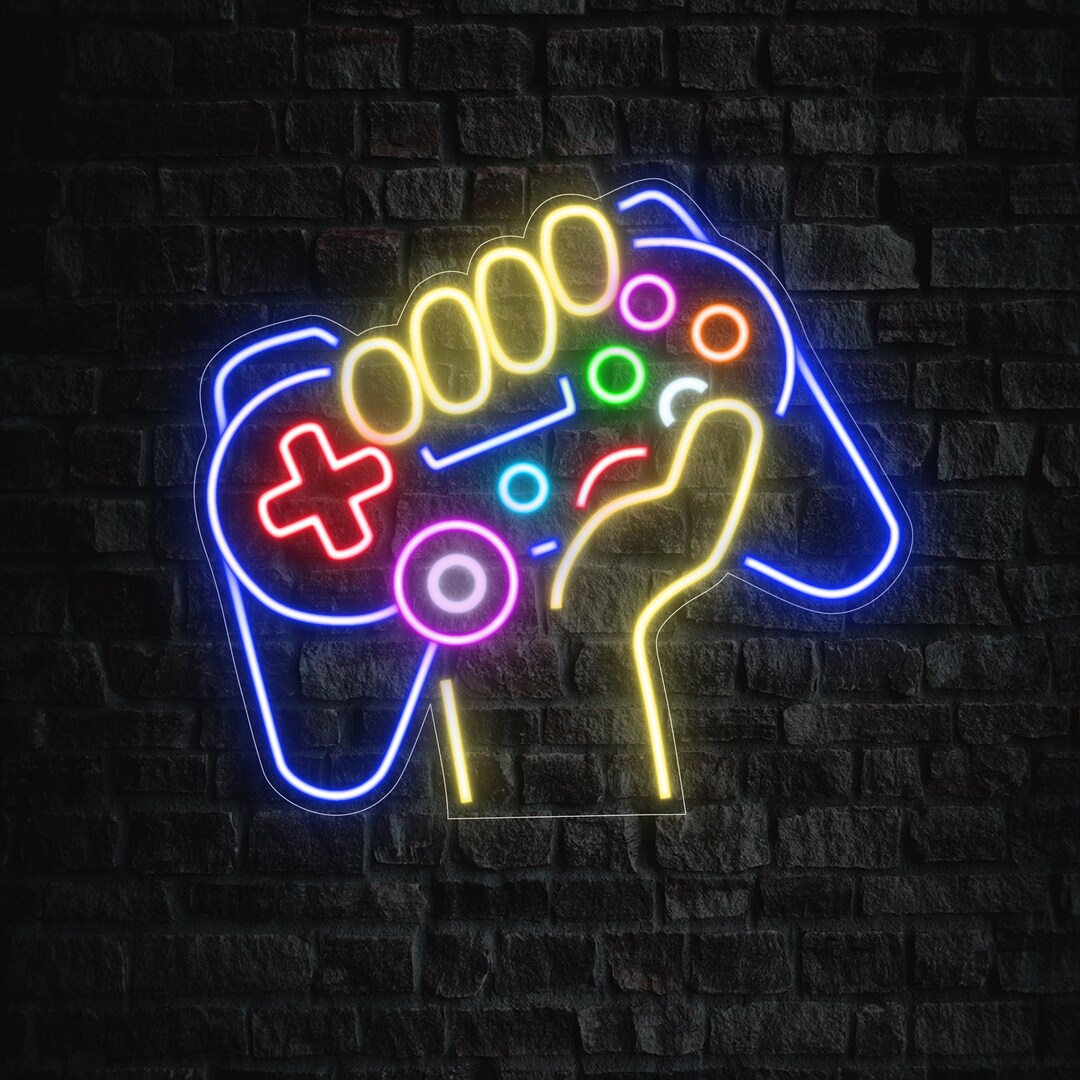 Game Controller LED Neon Sign for Gamer - Teen Boy Wall Room Decor ...