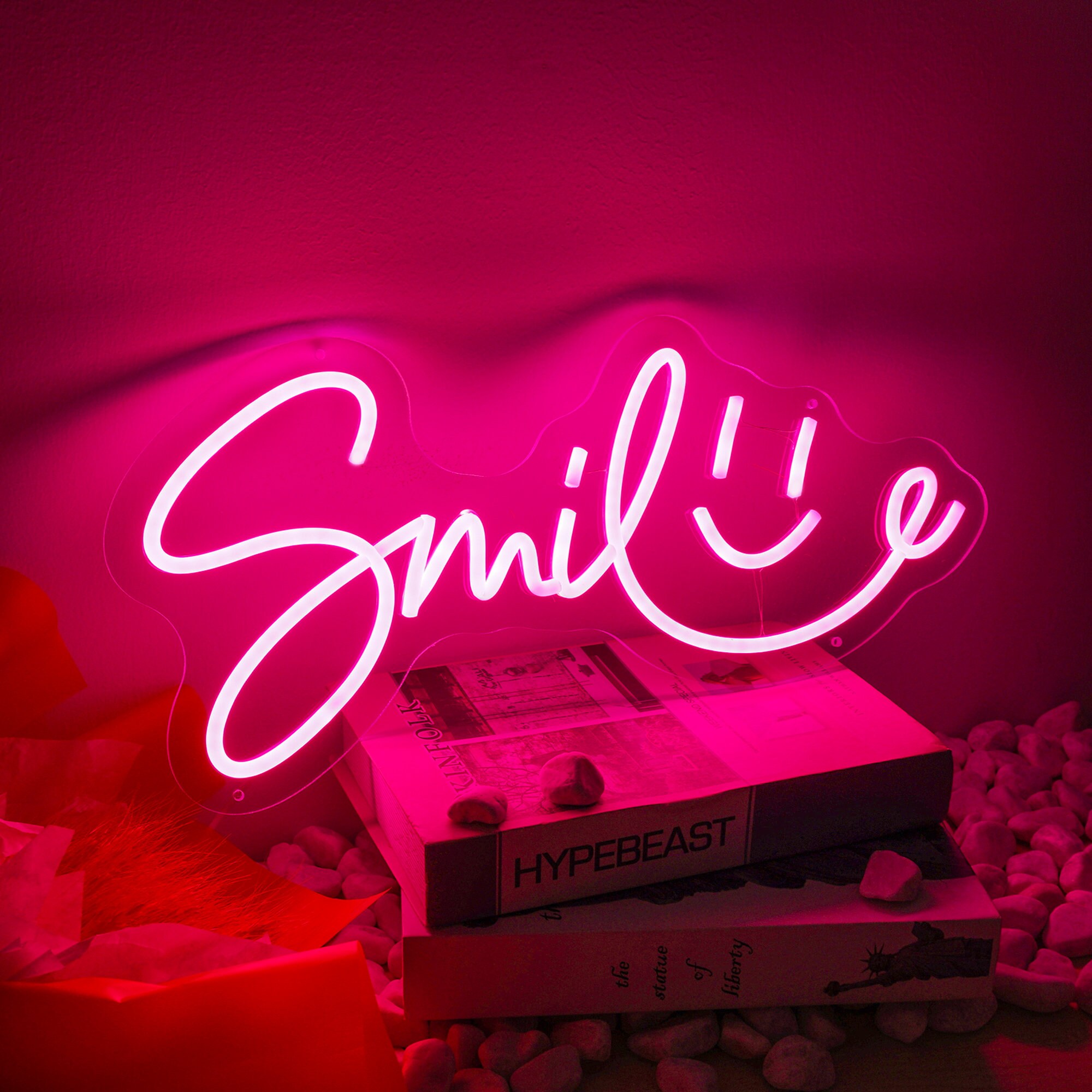 LED Neon Light Signs Wall Decorative Smile LED Lights for Bedroom - Etsy