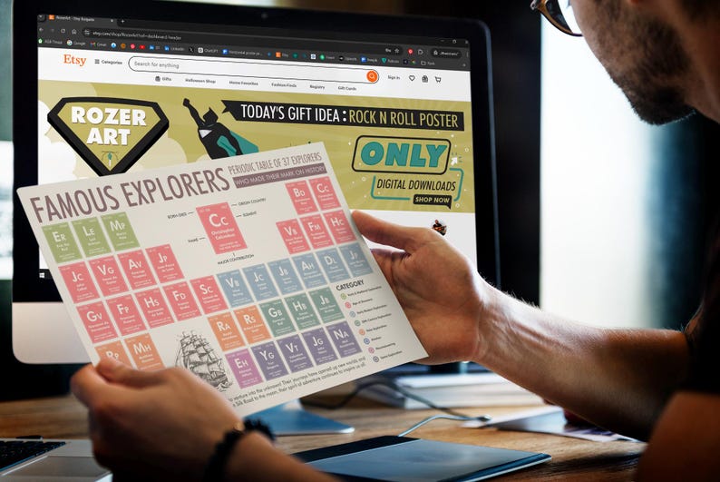 Famous Explorers Periodic Table Poster - Celebrating Iconic Explorers ...