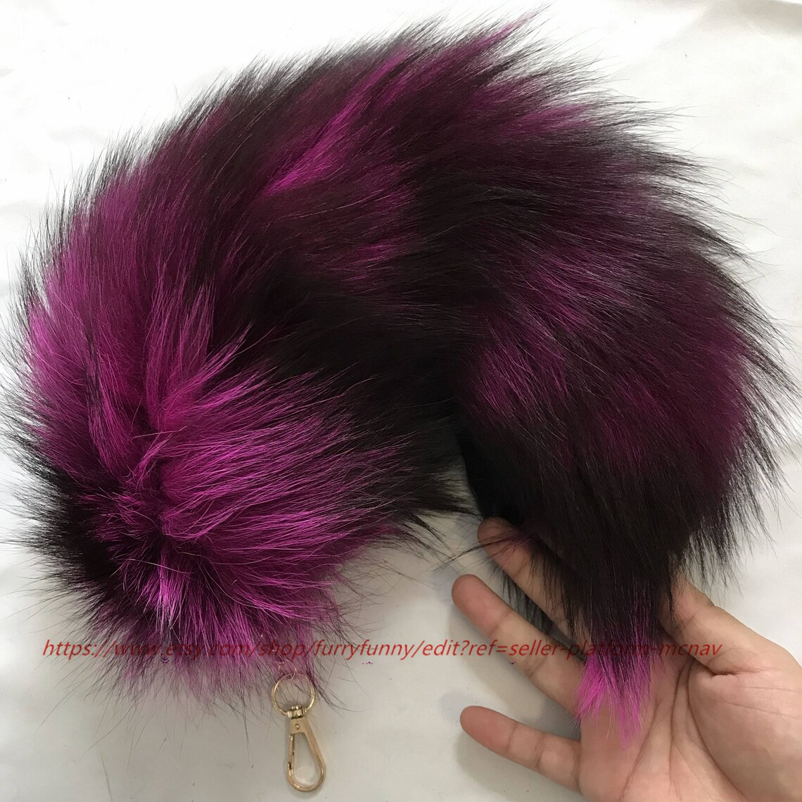 Wholesale 16 40cm Real Fox Fur Tail Hot Pink Fur Tail | Etsy