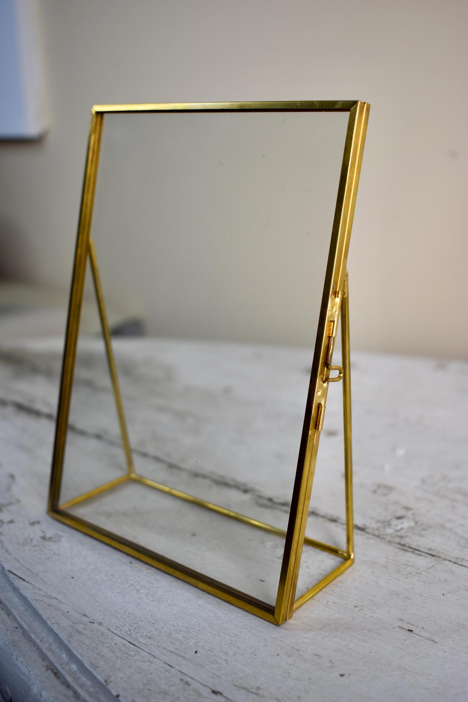 Gold Brass Glass Float Frame Floating Frame Table Top Frame for Pressed ...