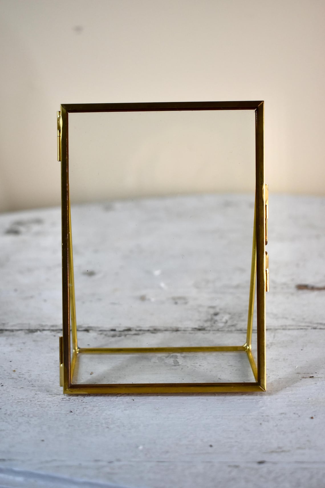 Gold Brass Glass Float Frame Floating Frame Table Top Frame for Pressed ...