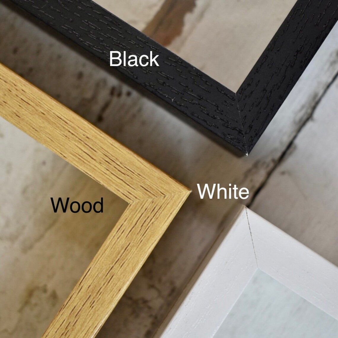 Wood White Black Glass Floating Frame Tabletop Frame for Pressed ...