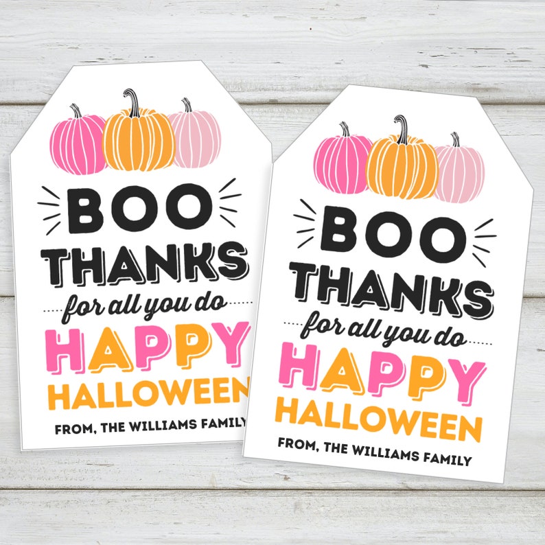 Boo Thanks for All You Do Gift Tag Teacher Appreciation Tag - Etsy