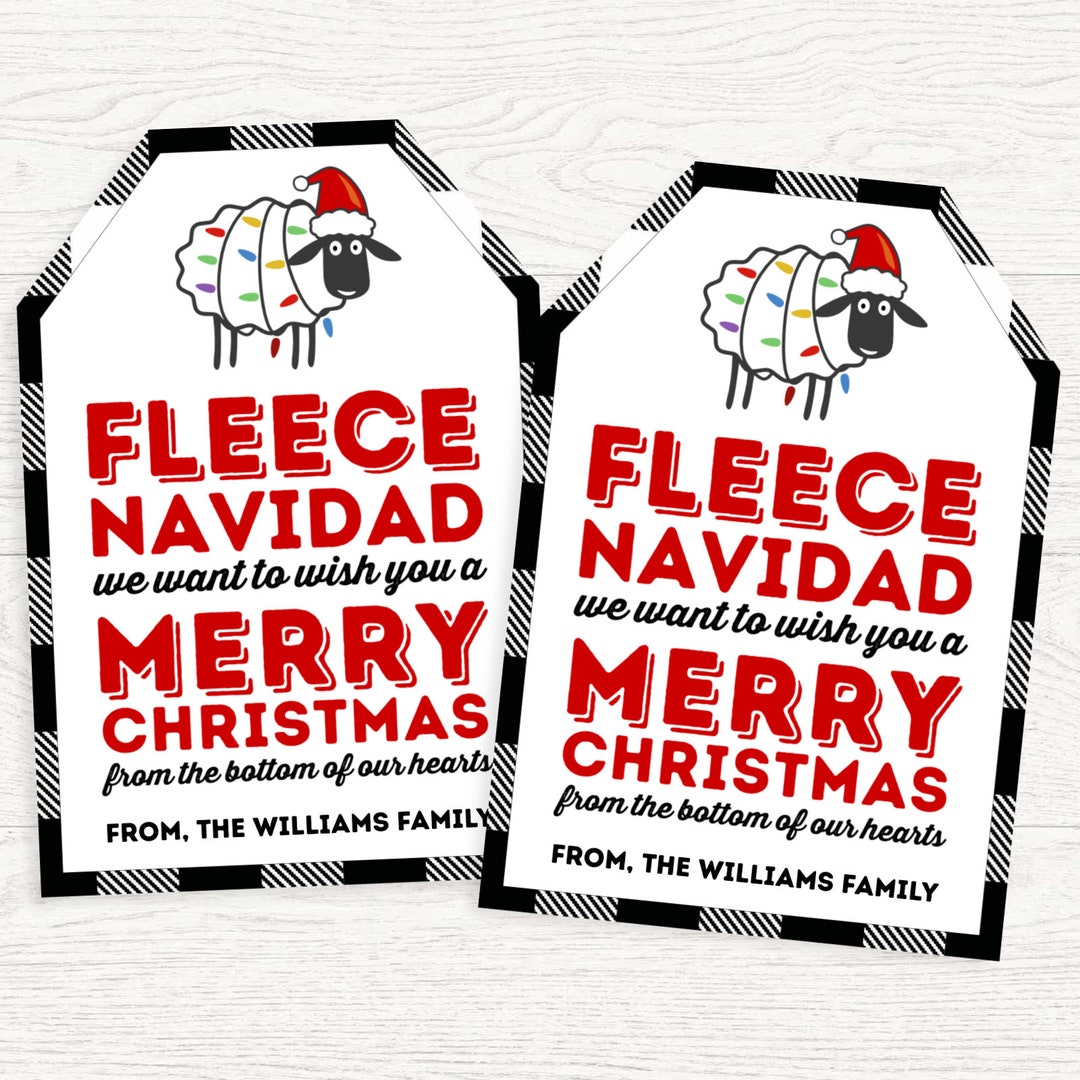 Fleece Navidad We Want to Wish You a Merry Christmas Gift Tag - Etsy