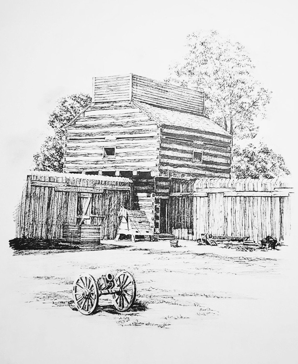 Historic Guardhouse Pencil Drawing, Fort Wayne, IN - Etsy