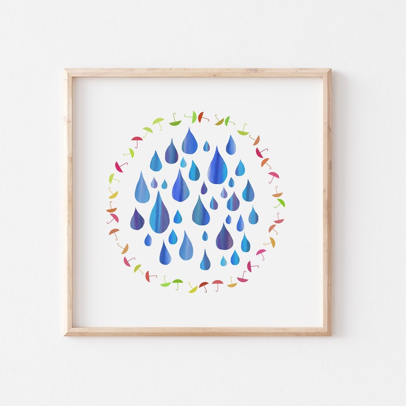 Raindrops Painting - Etsy