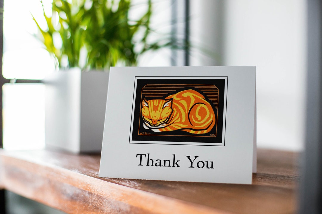Thank You Cards, Printable Thank You Card, Cat Note Card, Animal Cards ...