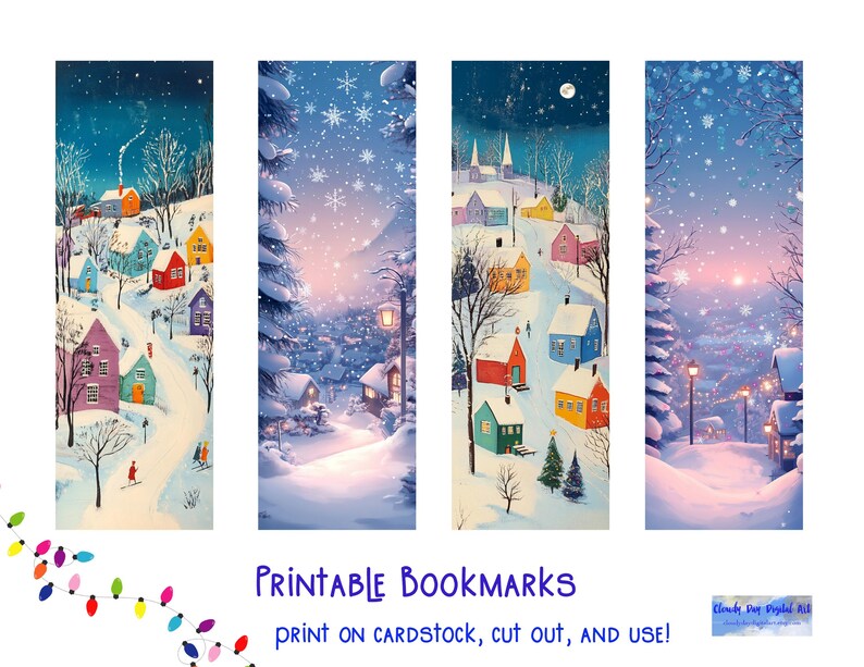 Winter Bookmarks – Printable Bookmarks for Gift Bags and Stocking ...