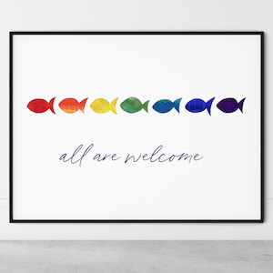 Everyone is Welcome Sign, All Are Welcome, Welcome Classroom Sign ...