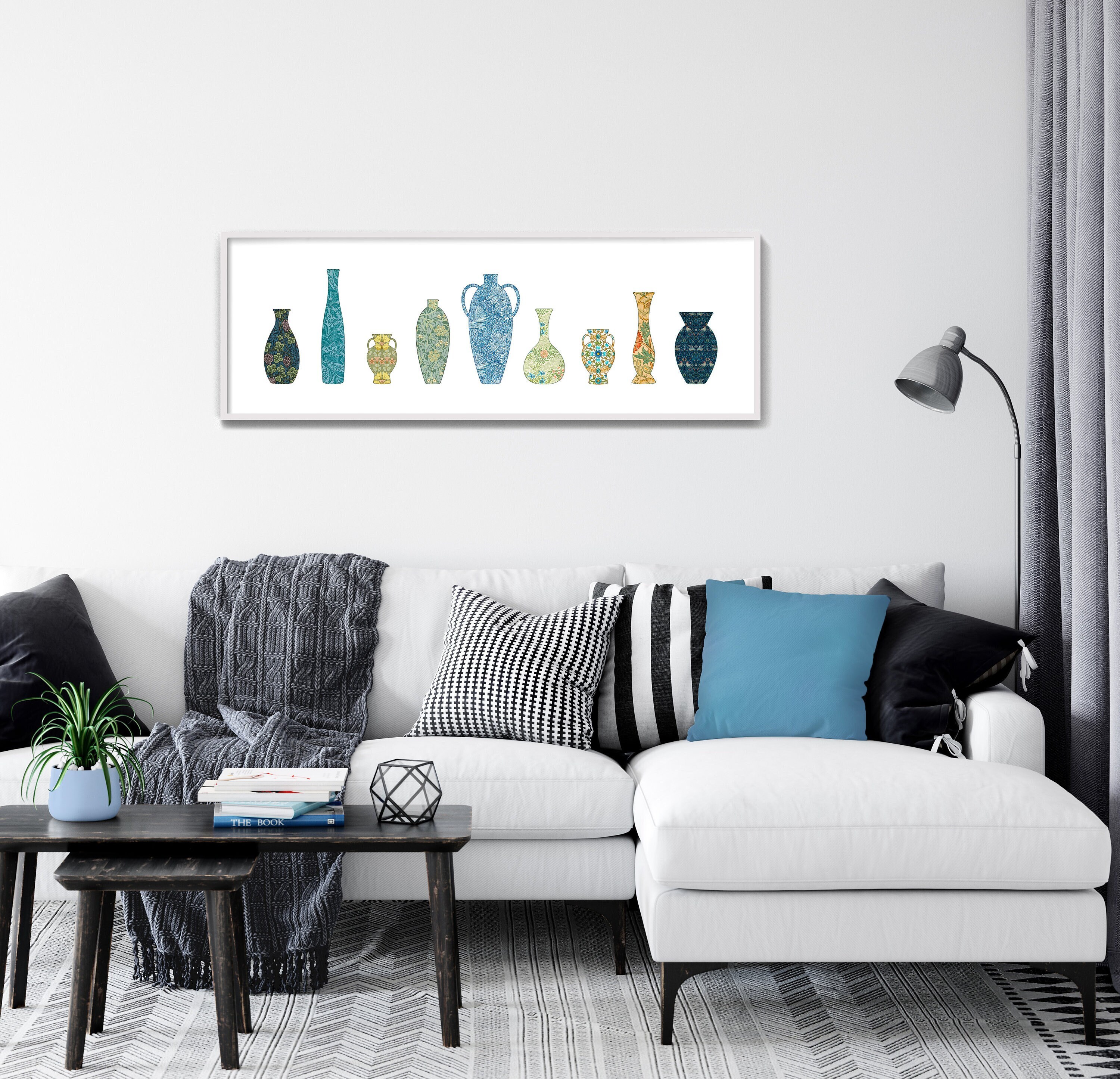 Long Narrow Wall Art, Bedroom Wall Art, Long Narrow Art, Long ...