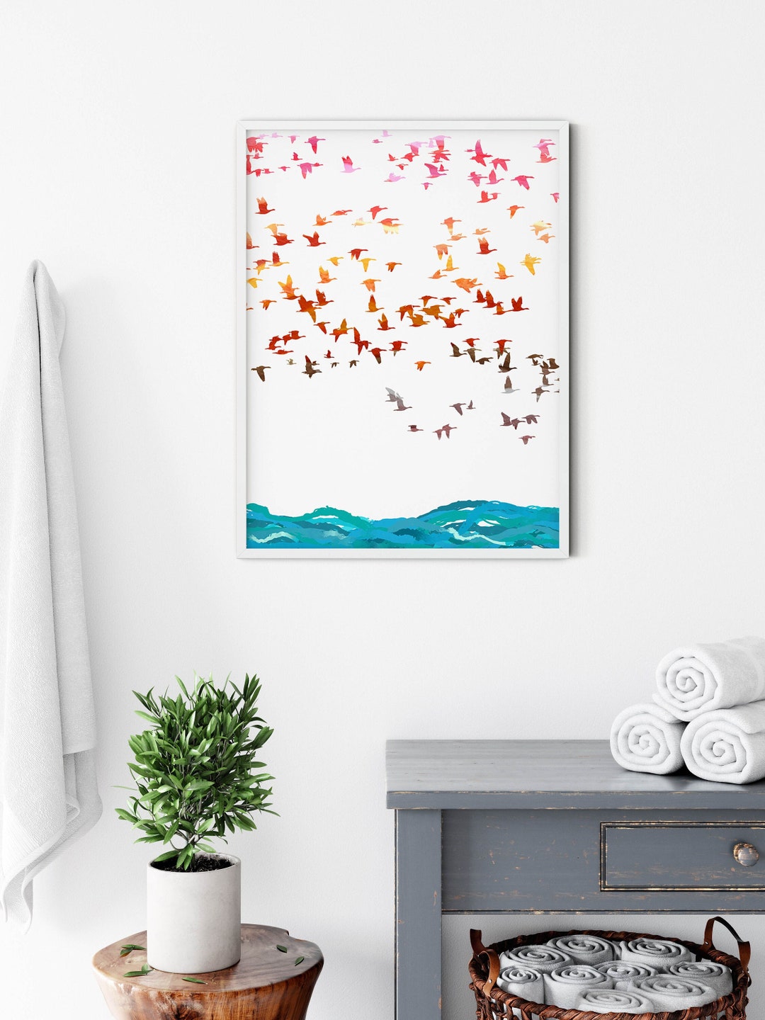 Colorful Flying Birds Print - Nursery Printable Wall Art, Bird Wall ...