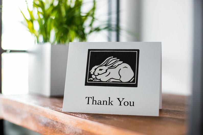 Printable Thank You Card, Rabbit Note Card, Animal Cards, Thank You ...