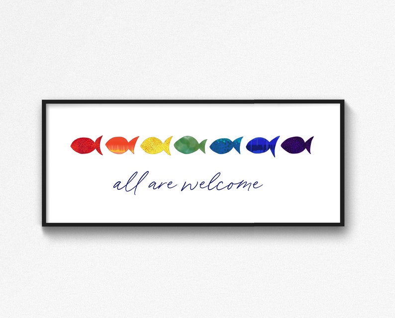 Everyone is Welcome Sign, All Are Welcome, Welcome Classroom Sign ...