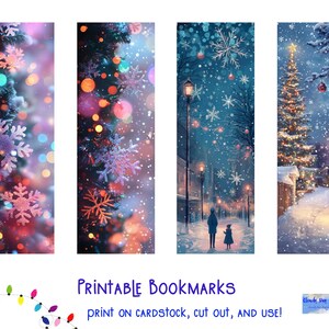 Christmas Bookmarks to Print Yourself- Book Lover Gift - Book Club ...