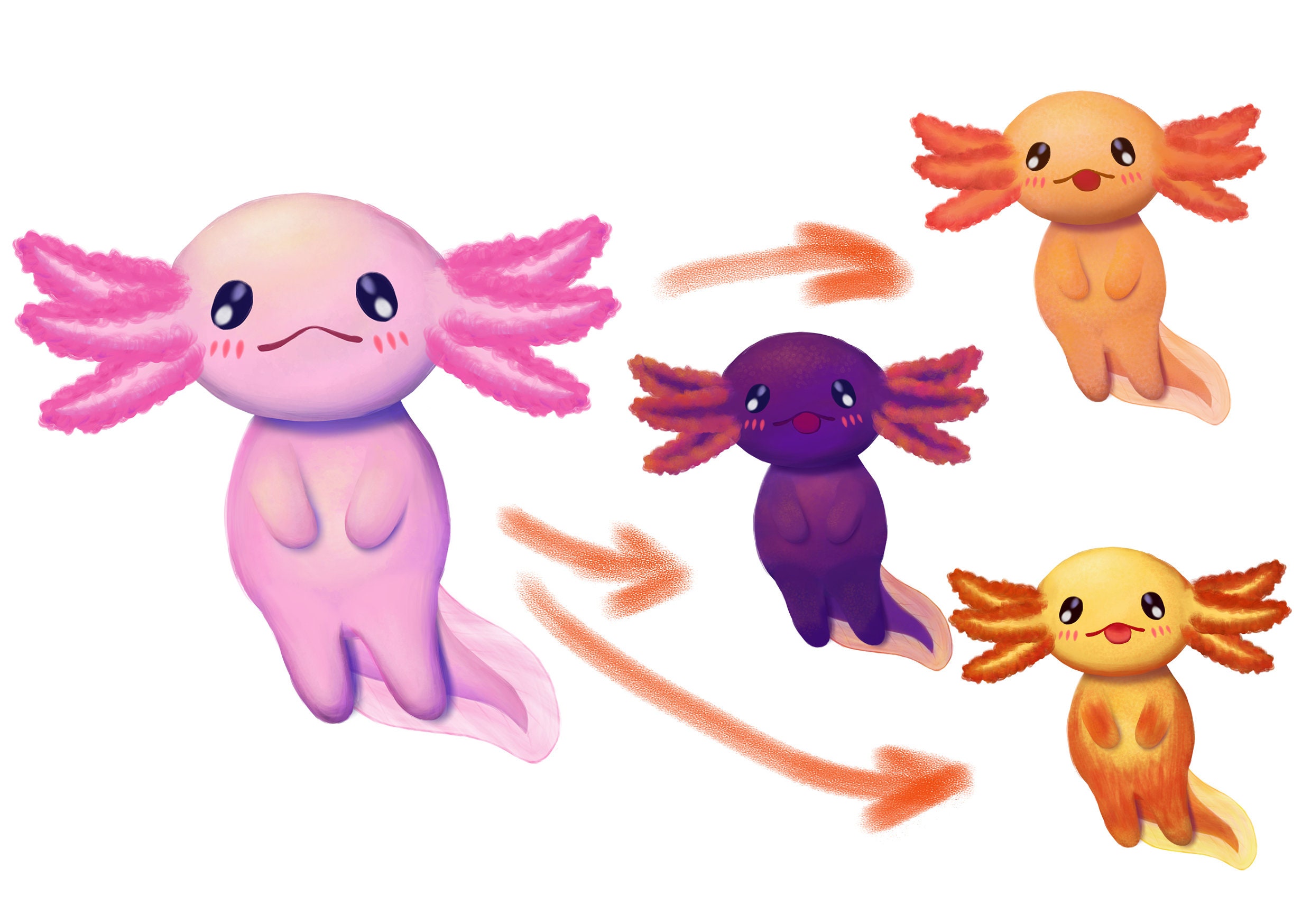 Vtuber Sunset Axolotl Live2d Avatar - Etsy Finland