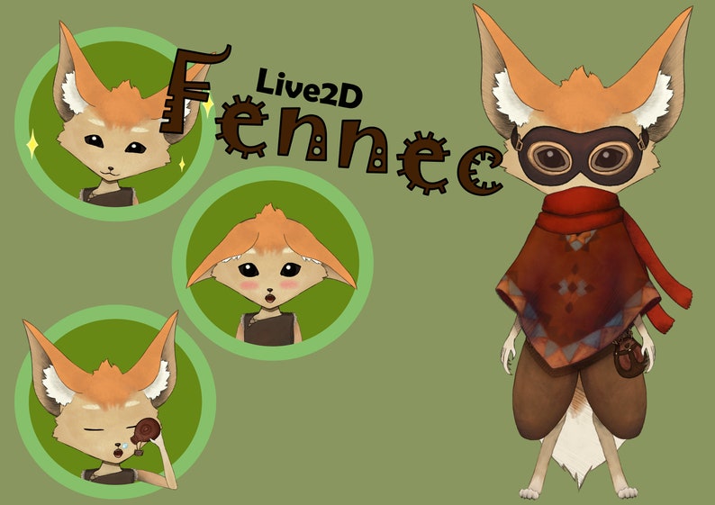 2D Vtuber Model Fennec for Adoption / in a Single Copy / Fully Rigged ...