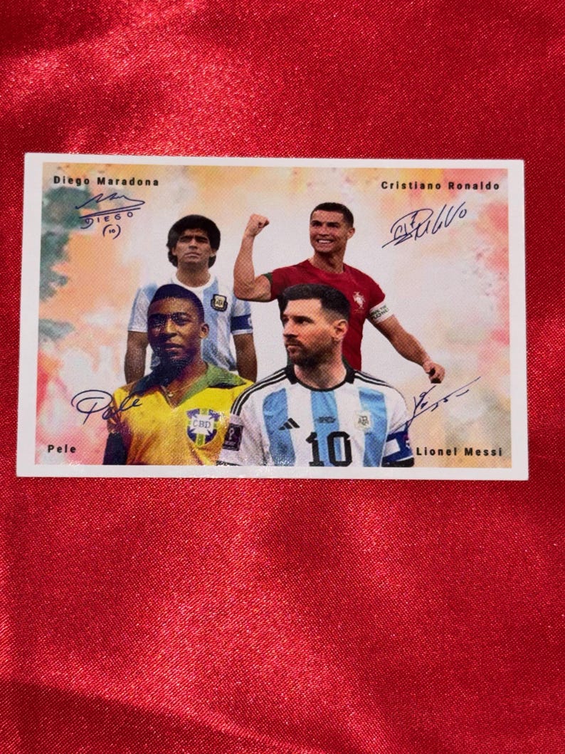Custom Card Four Signatures (cristiano Ronaldo - Messi - Pele ...