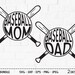 Baseball Mom & Dad Bundle SVG, Cut File, Baseball Shirt Design, Sports ...