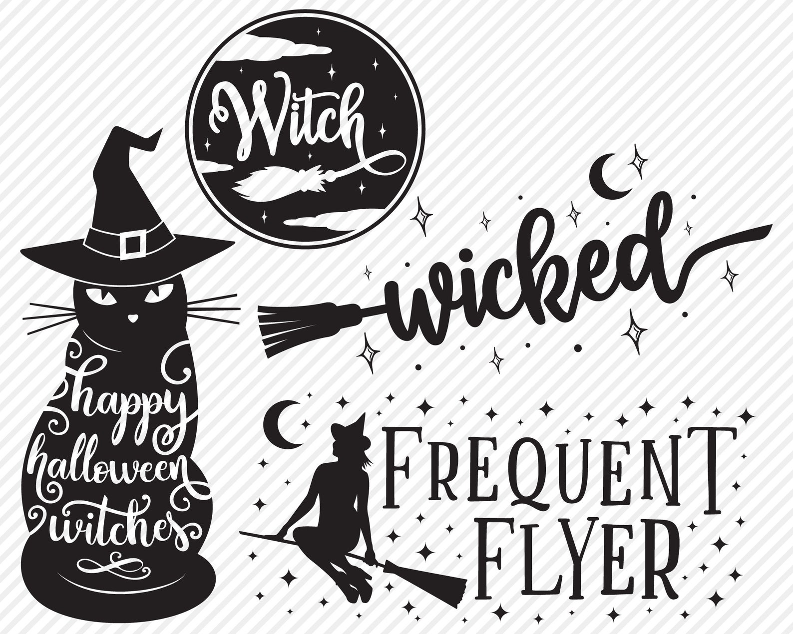 Wicked Witch Bundle SVG, Cut Files, Halloween Shirt Design, Witch Hat ...
