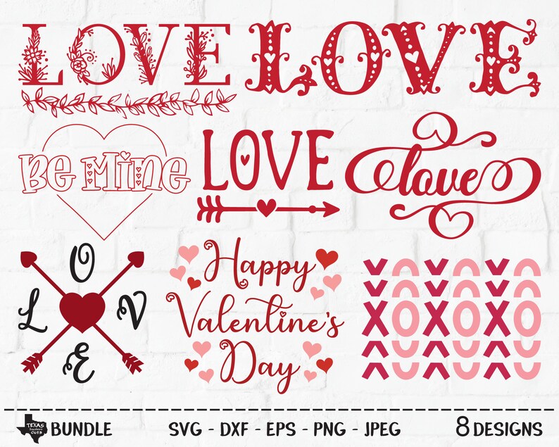 Valentine's Day Bundle SVG, Cut File, Valentines Shirt Design, Cute ...