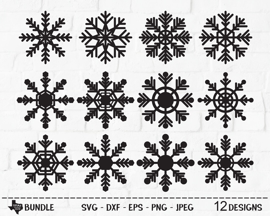 Snowflake Bundle SVG, Cut File, Christmas Shirt Design Assets, Frosty ...