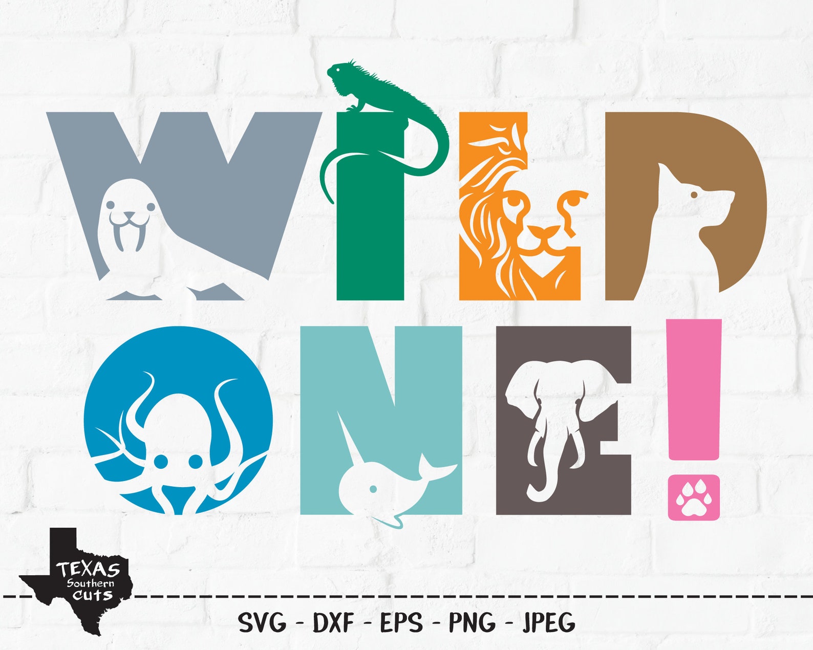 Wild One! SVG, Cut File, Animal Shirt Design, Zoo Animals, Elephant ...
