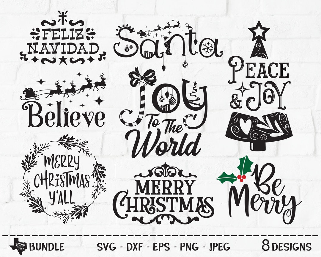 Christmas Bundle SVG, Cut Files, Christmas Shirt Design, Winter Holiday ...