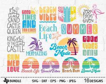 Summer Bundle SVG Cut Files Vacation Shirt Designs | Etsy