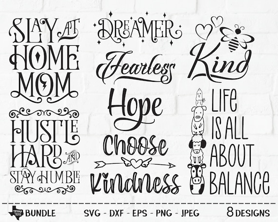 Inspirational Sayings Bundle SVG Cut File Inspirational - Etsy
