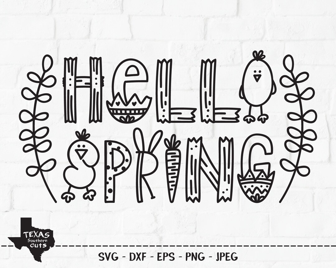 Hello Spring SVG, Cut File, Spring Shirt Design, Cute Baby Chicks ...