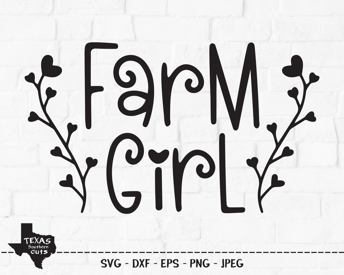 Farm Girl SVG Cut File Country Shirt Design Southern | Etsy