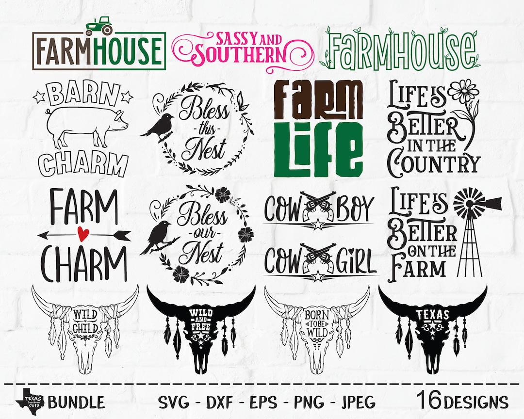 Country Bundle SVG, Cut Files, Country Shirt Designs, Farmhouse, Family ...