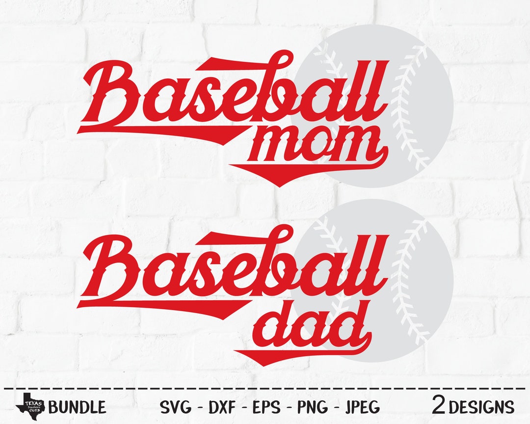 Baseball Mom & Dad Bundle SVG, Cut File, Baseball Shirt Design, Love ...