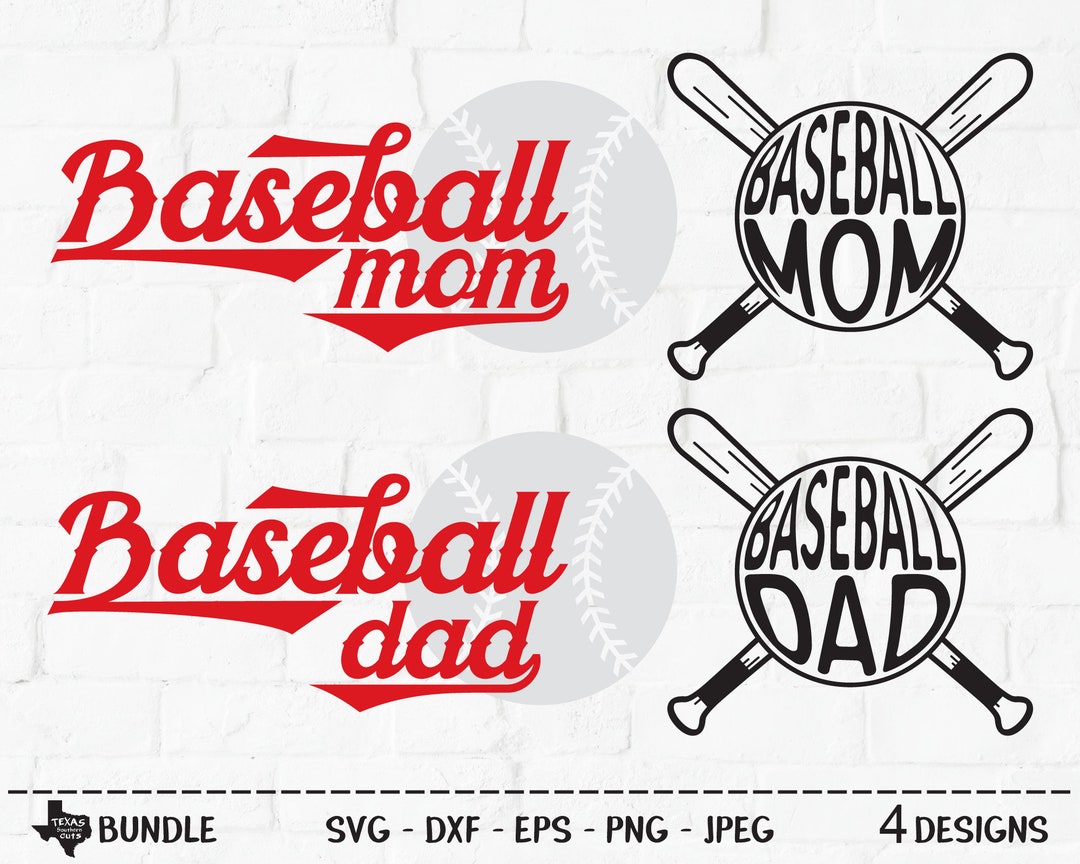Baseball Mom & Dad Bundle SVG, Cut File, Baseball Shirt Design, Sports ...