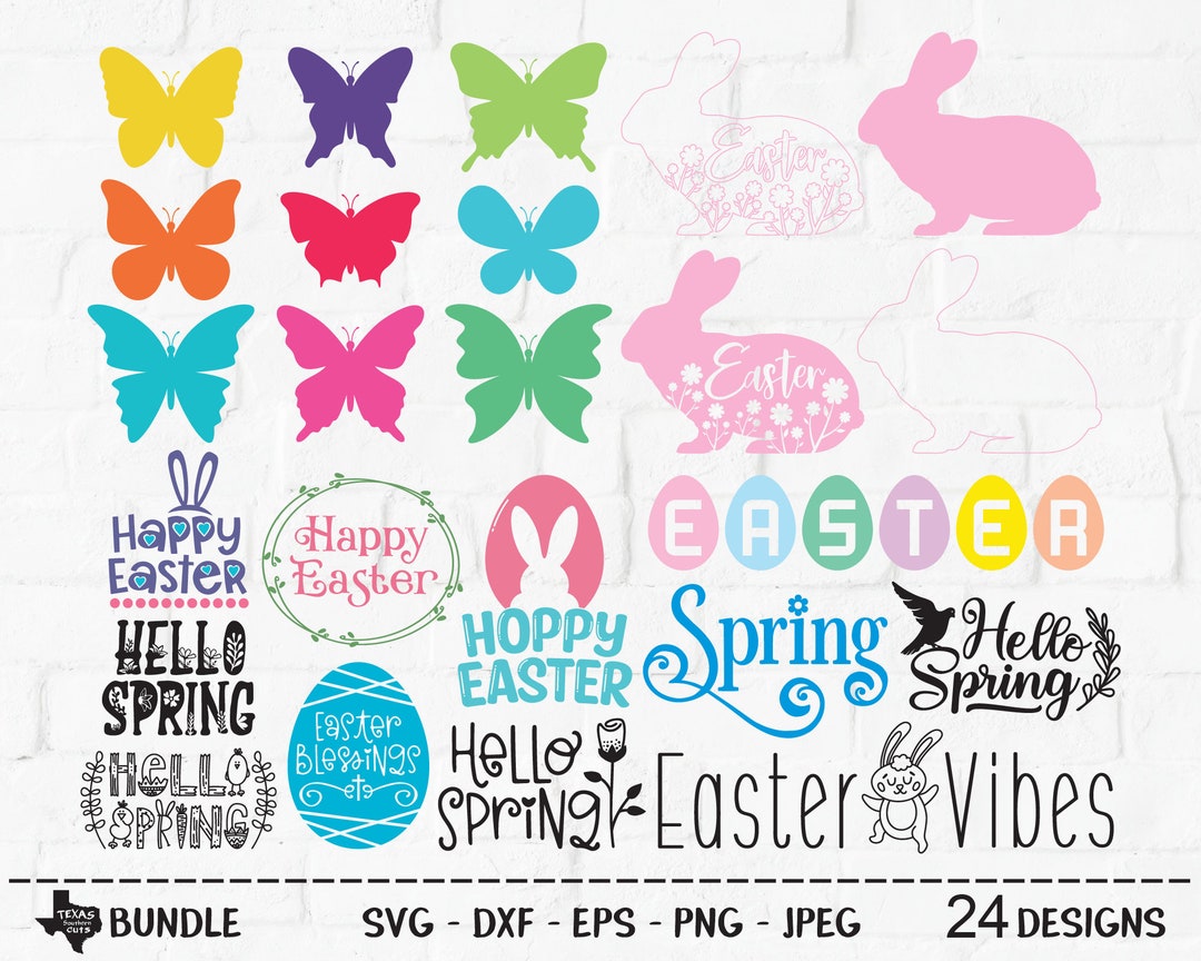 Easter Bundle SVG, Cut File, Spring Shirt Design, Cute Bunny Ears ...