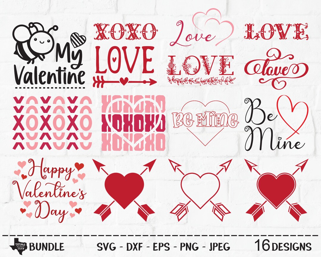 Valentine's Day Bundle SVG, Cut File, Valentines Shirt Design, Cute ...