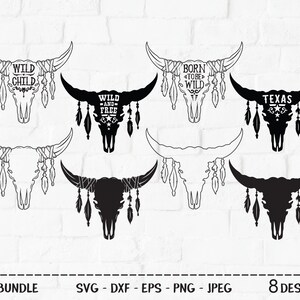 Bull Skull Bundle SVG, Cut File, Southern Cow Skull Shirt Design ...