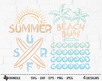 Summer Bundle SVG Cut Files Vacation Shirt Designs | Etsy
