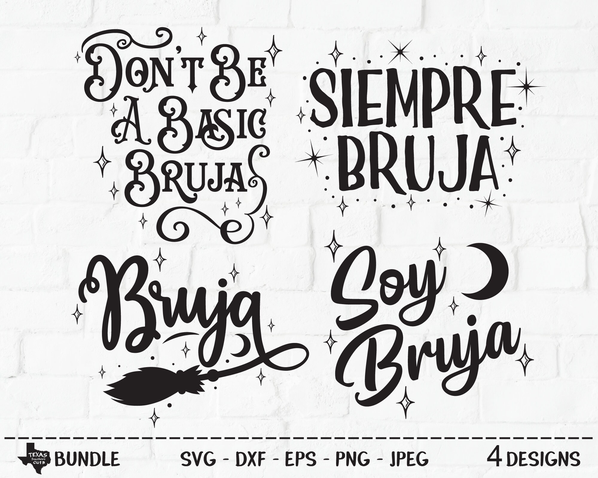Bruja Bundle SVG Cut Files Halloween Shirt Design Wicked - Etsy