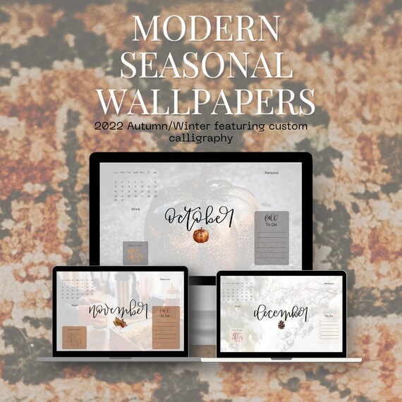 Modern Seasonal Computer Wallpapers - Etsy