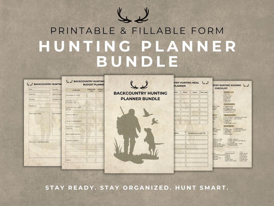 Hunting Trip Planner Bundle | Printable PDF Kit - Etsy