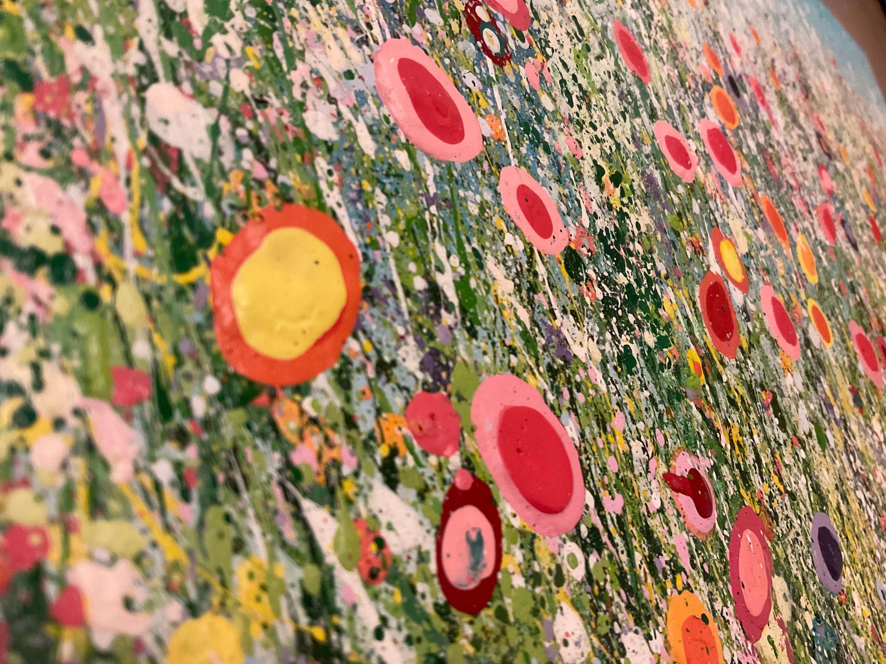 Jackson Pollock Inspired Flower Field Painting on Canvas Abstract ...