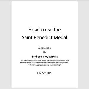 How to Use the Saint Benedict Medal Booklet PDF Print File for Download ...