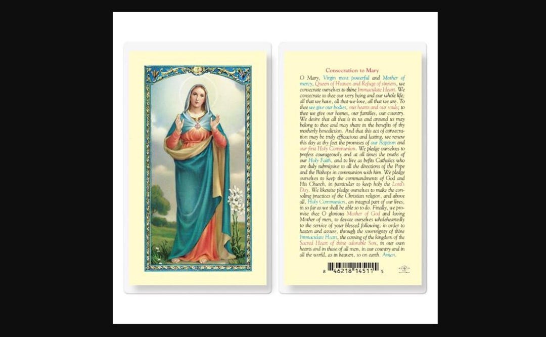 Virgin Mary Prayer Card Beautiful Prayer Card laminated in Plastic - Etsy