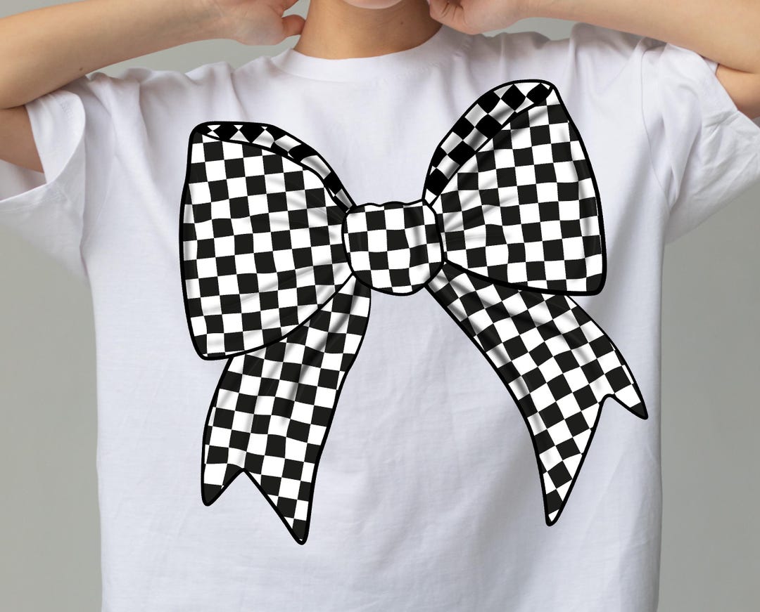 Checkered Coquette Bow Png, Checkered Bow Png, Checkered Mom Png ...
